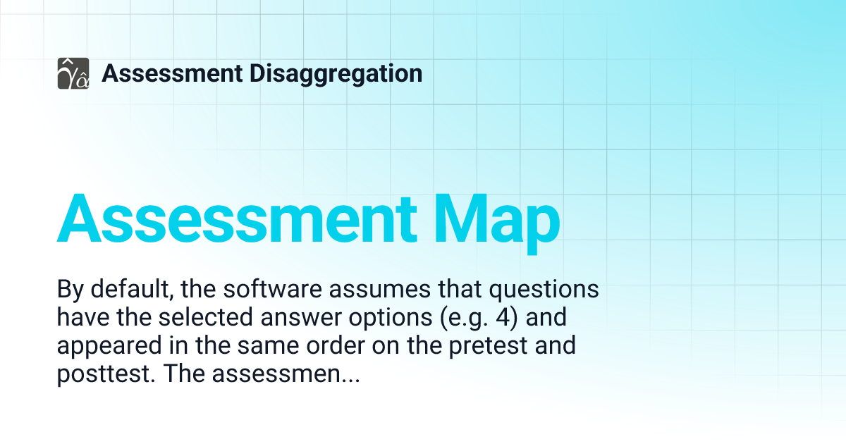 Assessment Map | Assessment Disaggregation